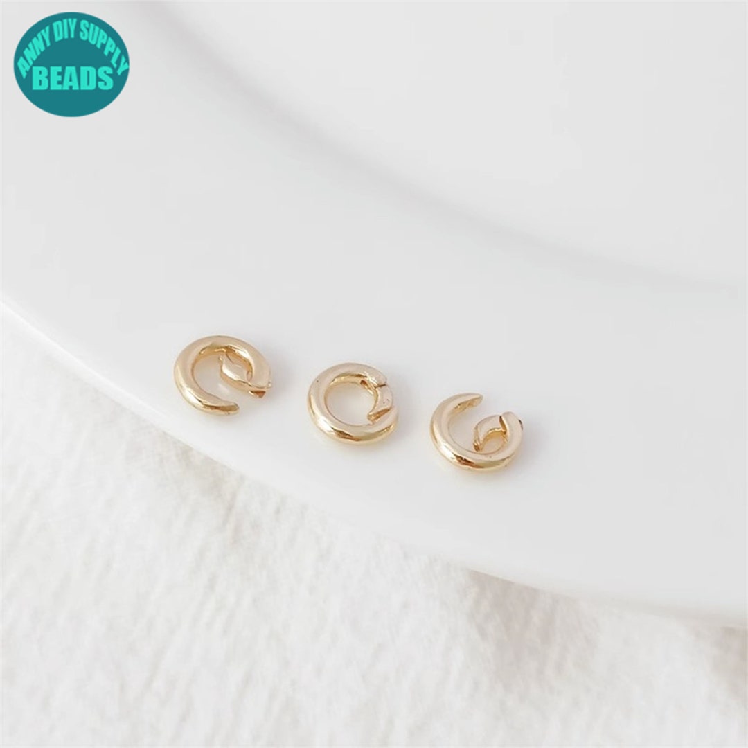 7mm 14K Real Gold Plated Closed Ring Closure,bracelet End Connector ...