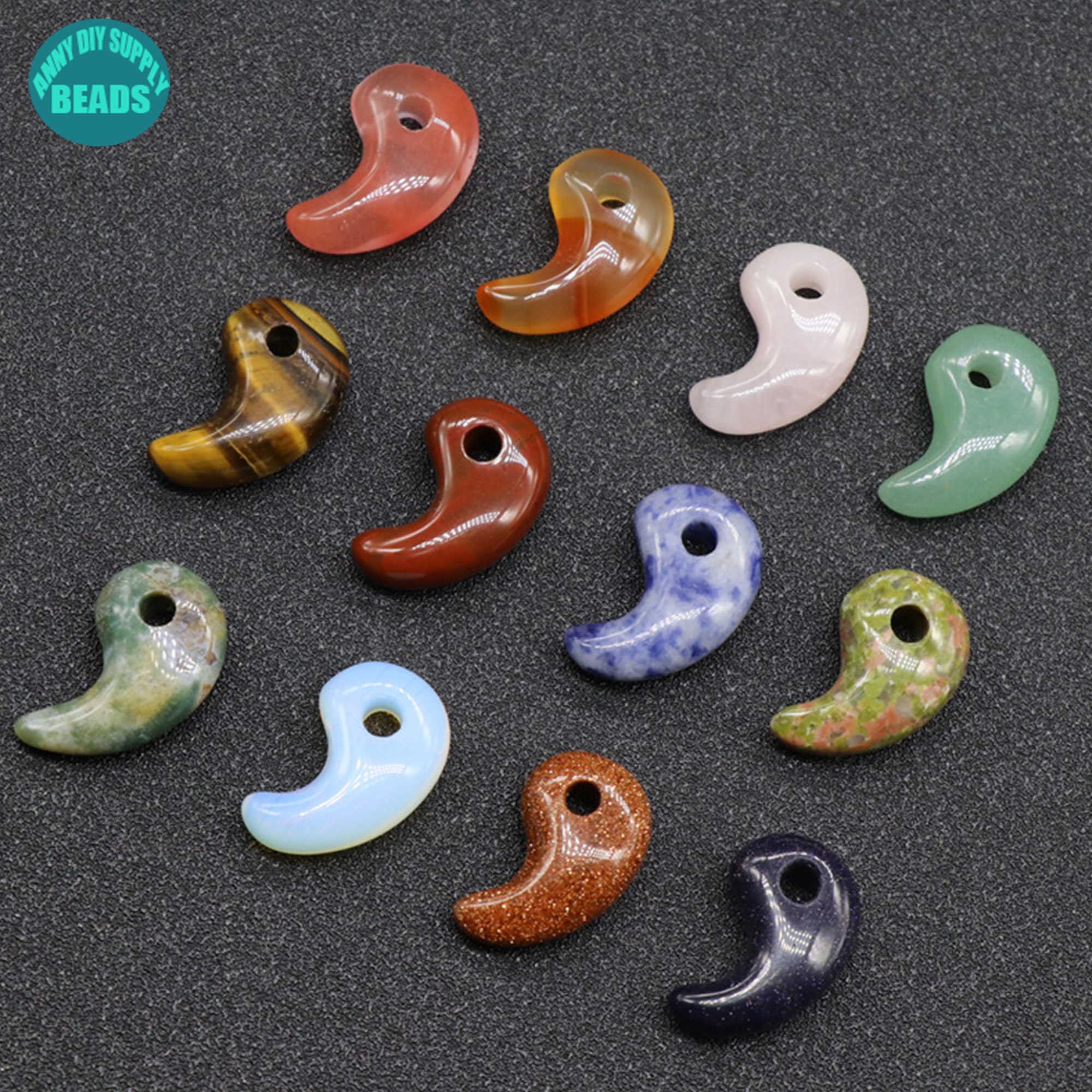 22x14mm magatama gemstone pendantComma pendantGemstone | Etsy