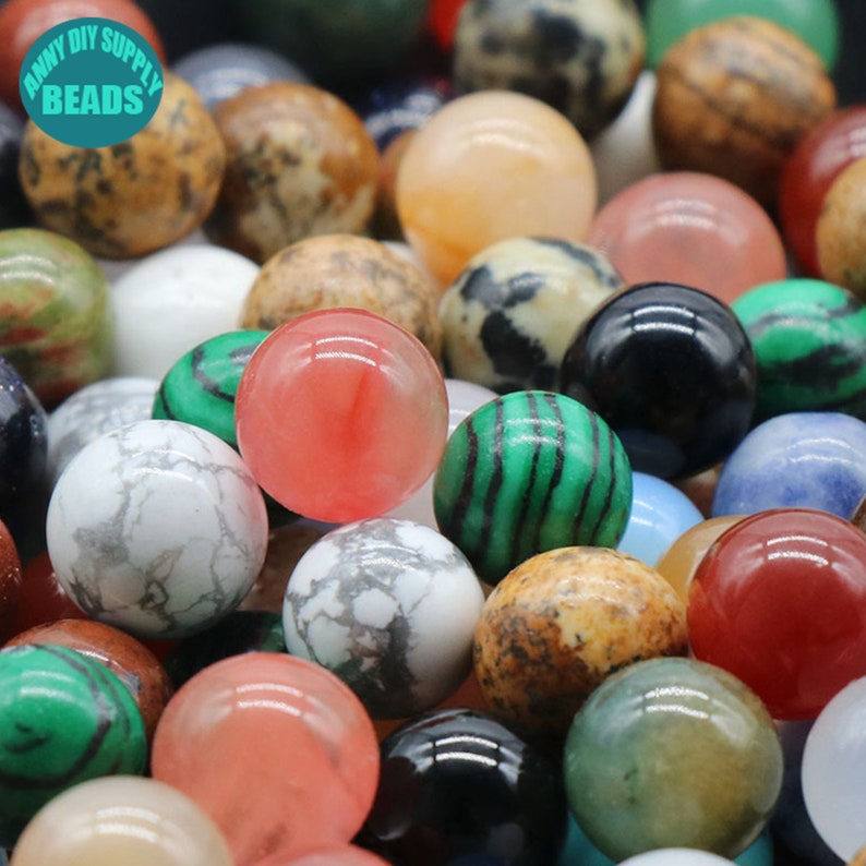 8mm No Hole Natural Gemstone Beads,no Hole Beads,no Hole Gemstone Beads ...