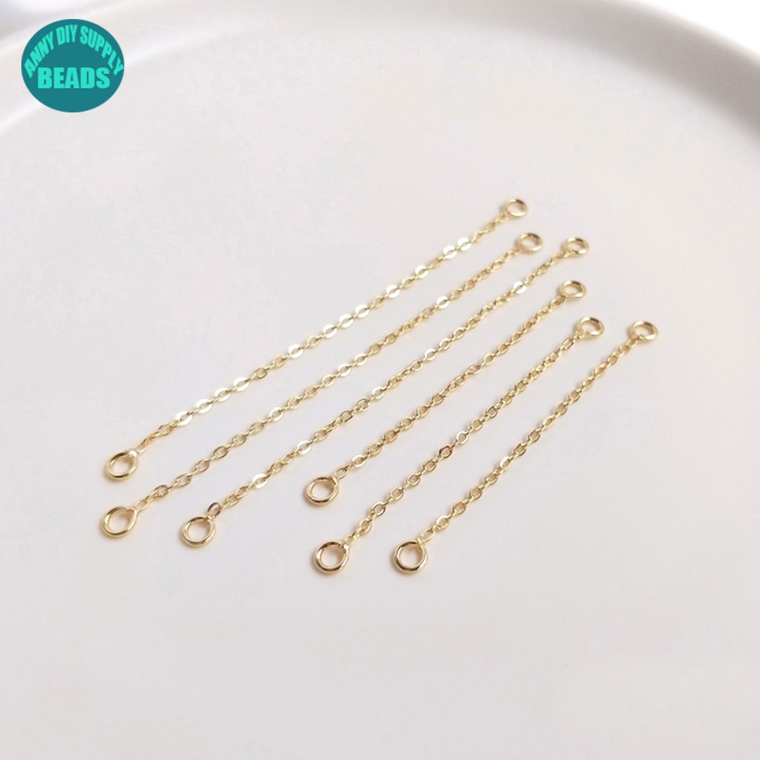 2/10/50PCS Real Gold Plated Brass Earring Link Chain,double Hole Chain ...