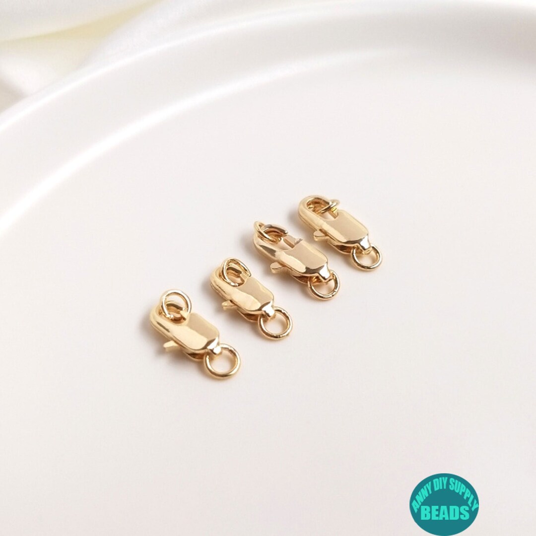 5/10/20/50PCS 14K Gold Plated Brass Lobster Claw, Lobster Clasp With ...