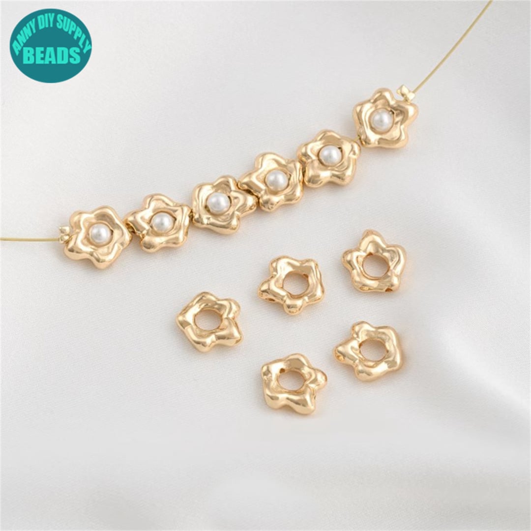 14K Gold Plated Beads Circle Frame,flower Circle Bead Frame,bracelet ...