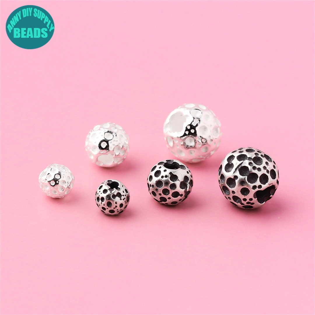 S925 Sterling Silver Moon Beads,sterling Silver Beads,bead Spacers ...