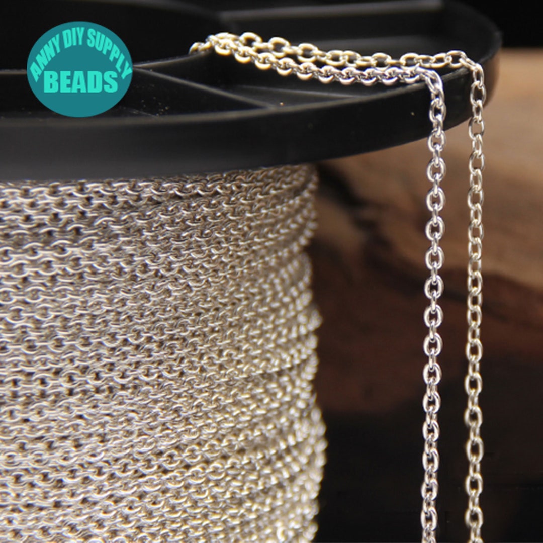 2.2mm S925 Sterling Silver O Shape Loose Chain,diy Necklace Chain - Etsy