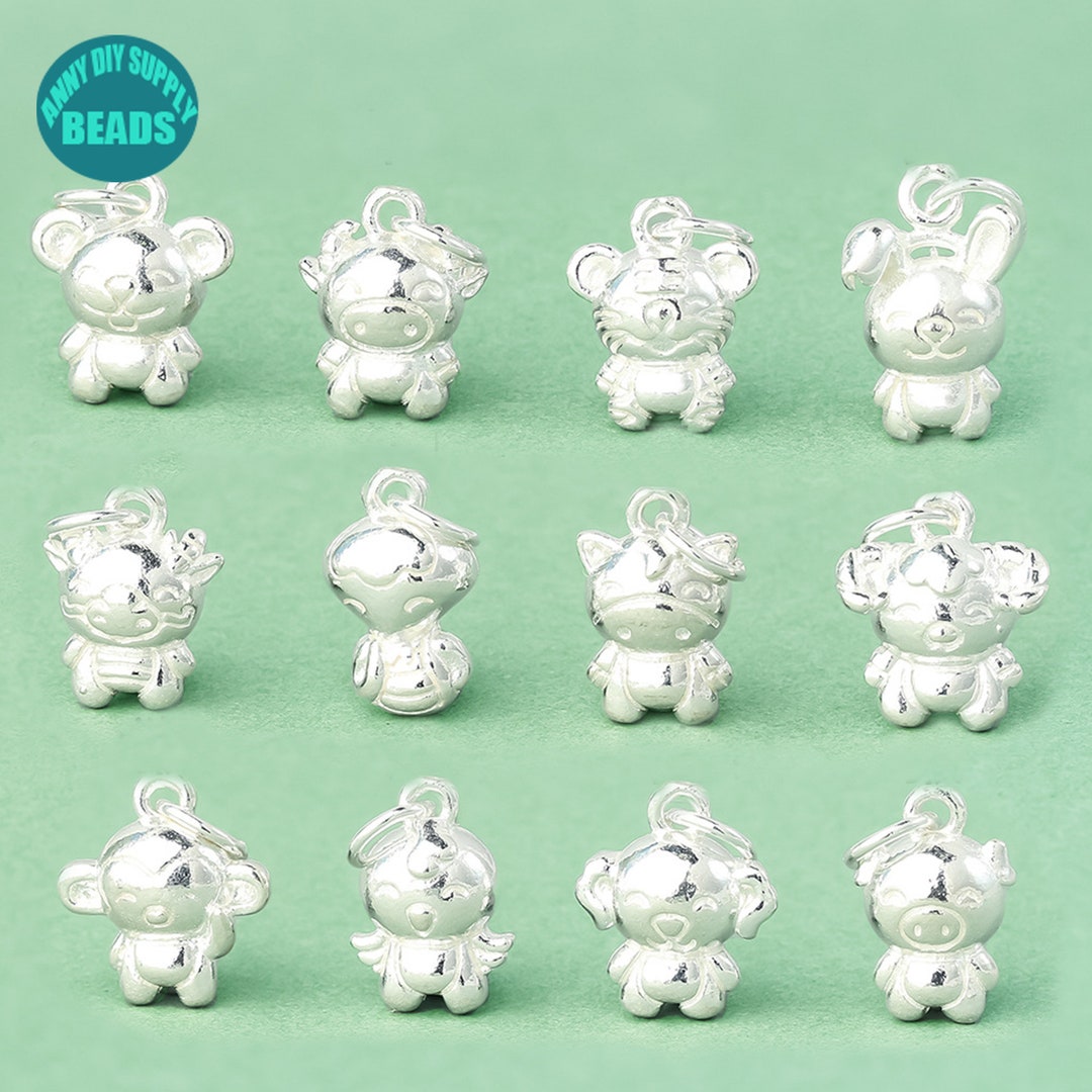 1PC S925 Sterling Silver Chinese Zodiac Charm,3d Animal Charm,chinese ...
