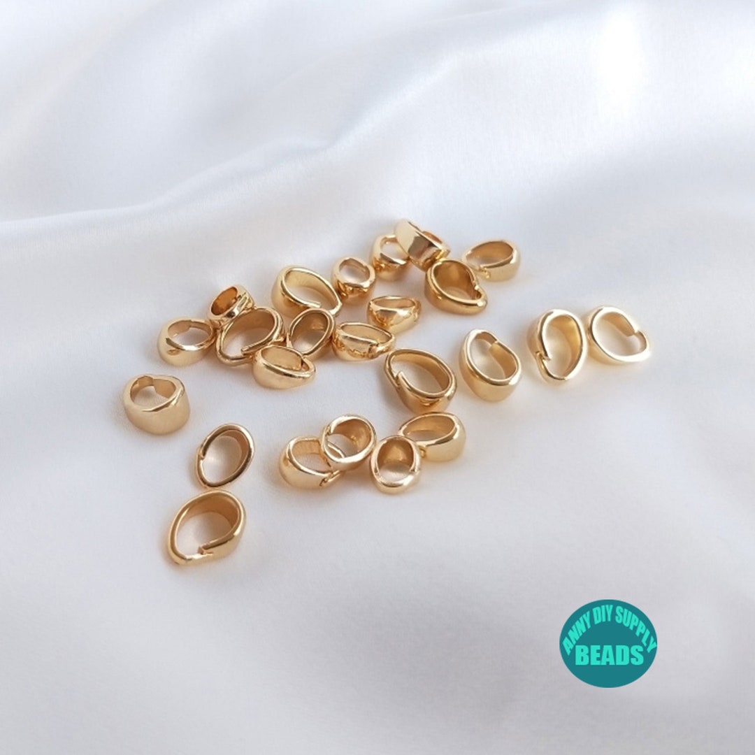 10/20/50PCS 14K Gold Plated Brass Shiny Gold Pinch Bails,pendant Bails ...
