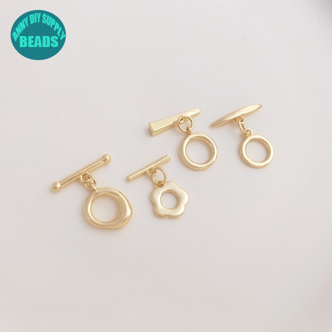 14k Gold Plated Toggle Clasp,jewelry Clasp,ot Clasp,tiny Toggle Clasp ...