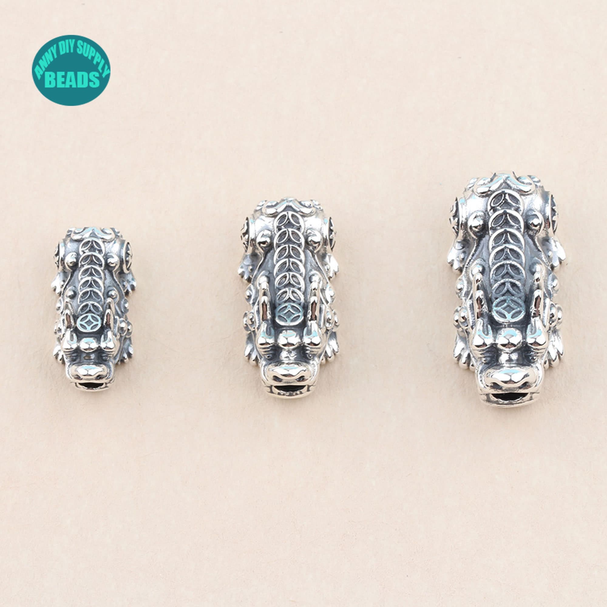 S925 Sterling Silver Pixiu Charms,pixiu Beads,mascot Beads,silver Beads ...