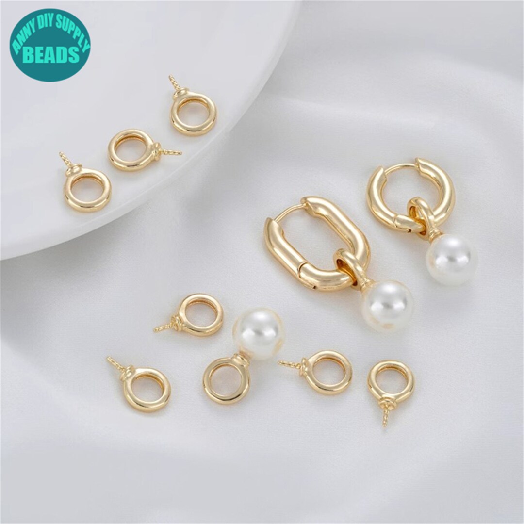 14k Gold Plated Brass Bails,large Hole Pendant Bail,pendant Bails,glue ...