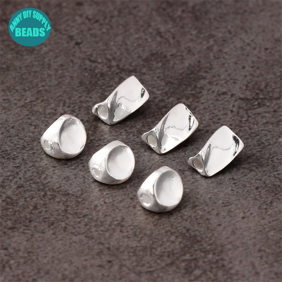 S925 Sterling Silver Twisted Spacer Beads,triangle Bead Spacers,solid ...