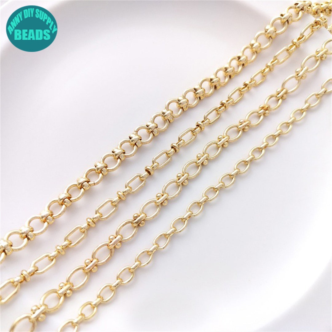 14K Real Gold Plated Brass Chain,necklace Chain,o Shape Chain,thick ...