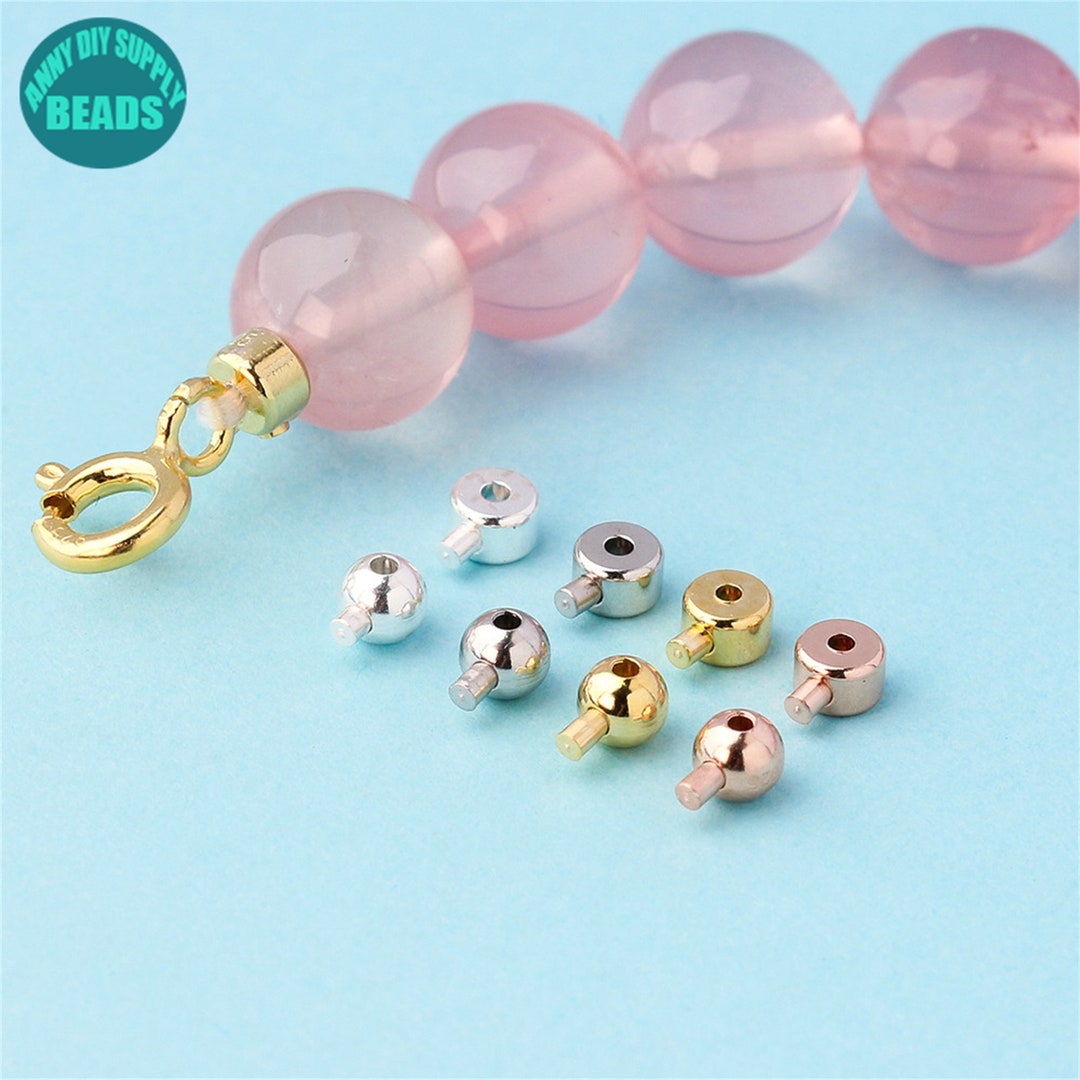 S925 Sterling Silver Crimp Ends,silver Crimp Bead,silver End Beads ...