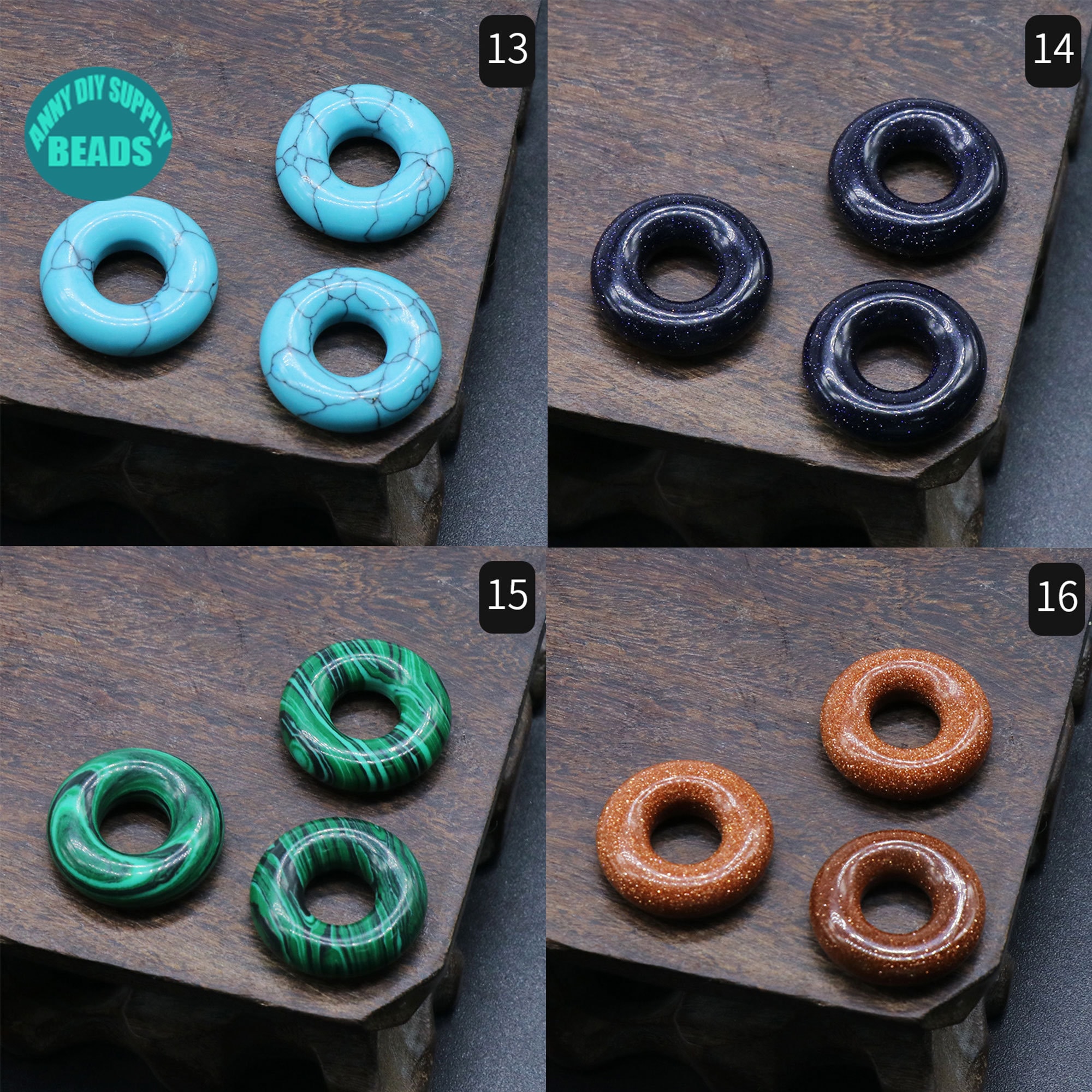 20mm Donut BeadsNatural gemstone BeadsGemstone Donut | Etsy