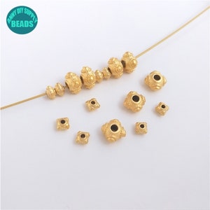3.5/6mm 18k Matt Gold Plated Brass Spacer Beads,eye Beads,gold Spacer ...