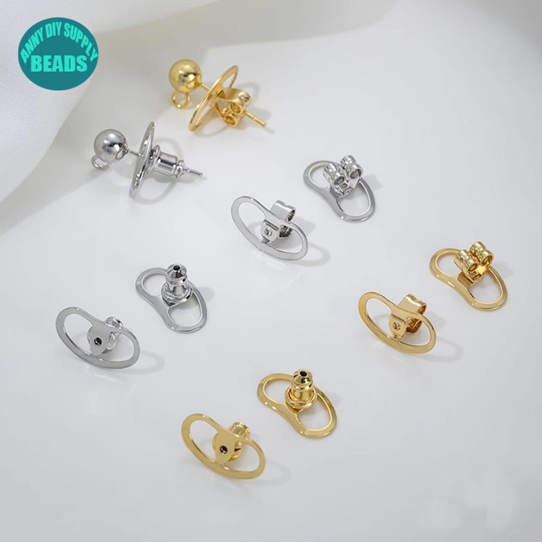 14K Gold Plated Big Earring Backs Stoppers,earring Making Supply ...