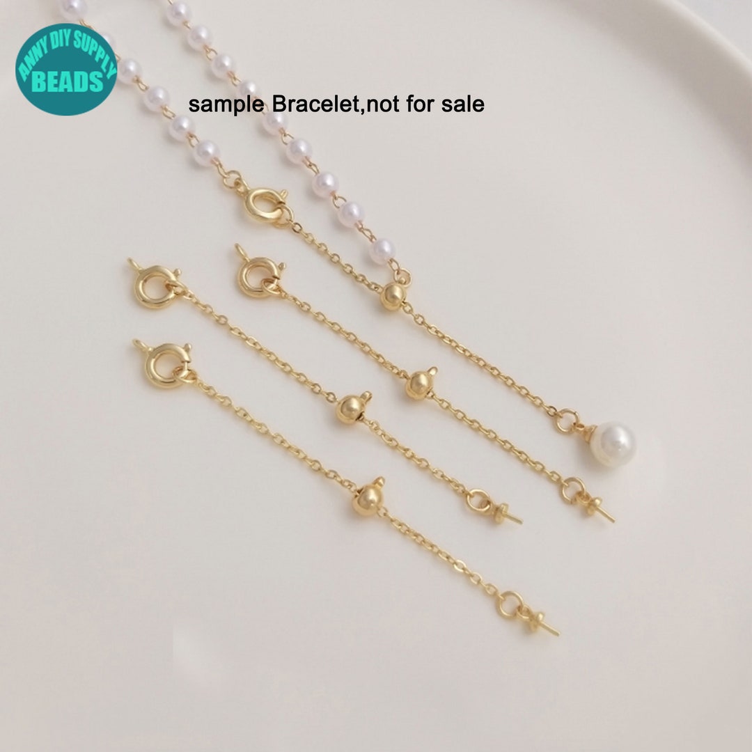 65MM 14K Gold Plated Brass Sliding Adjustable Chain,bracelet Extension ...