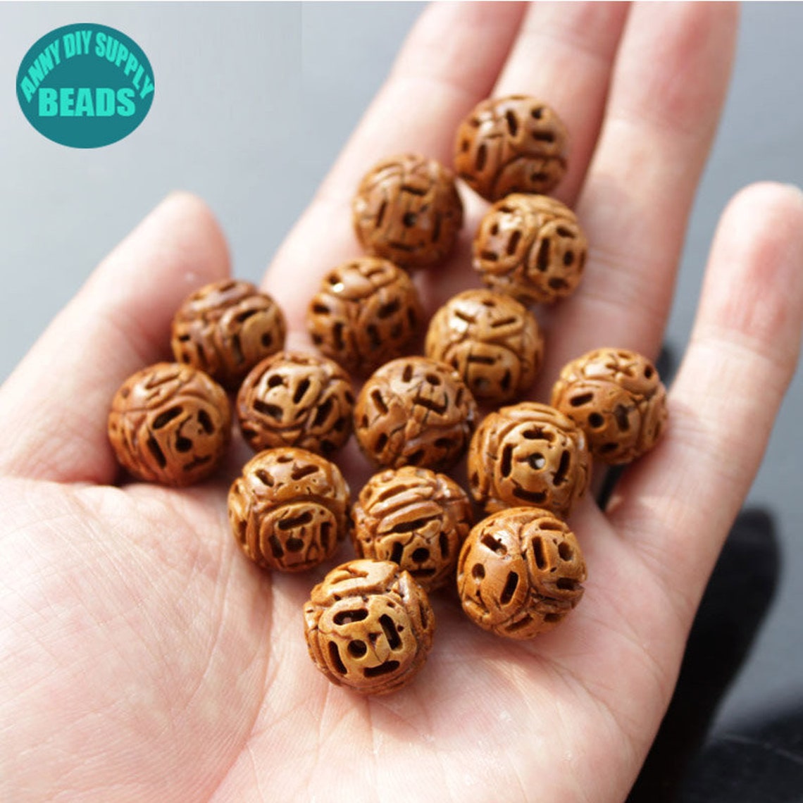 5PCS 16-18mm Peach Nut Beadshand Carved Seedhollow | Etsy