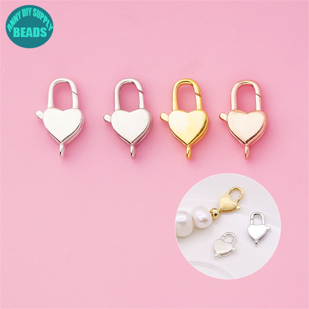 S925 Sterling Silver Heart Lobster Clasp,heart Clasp,necklace Clasp ...