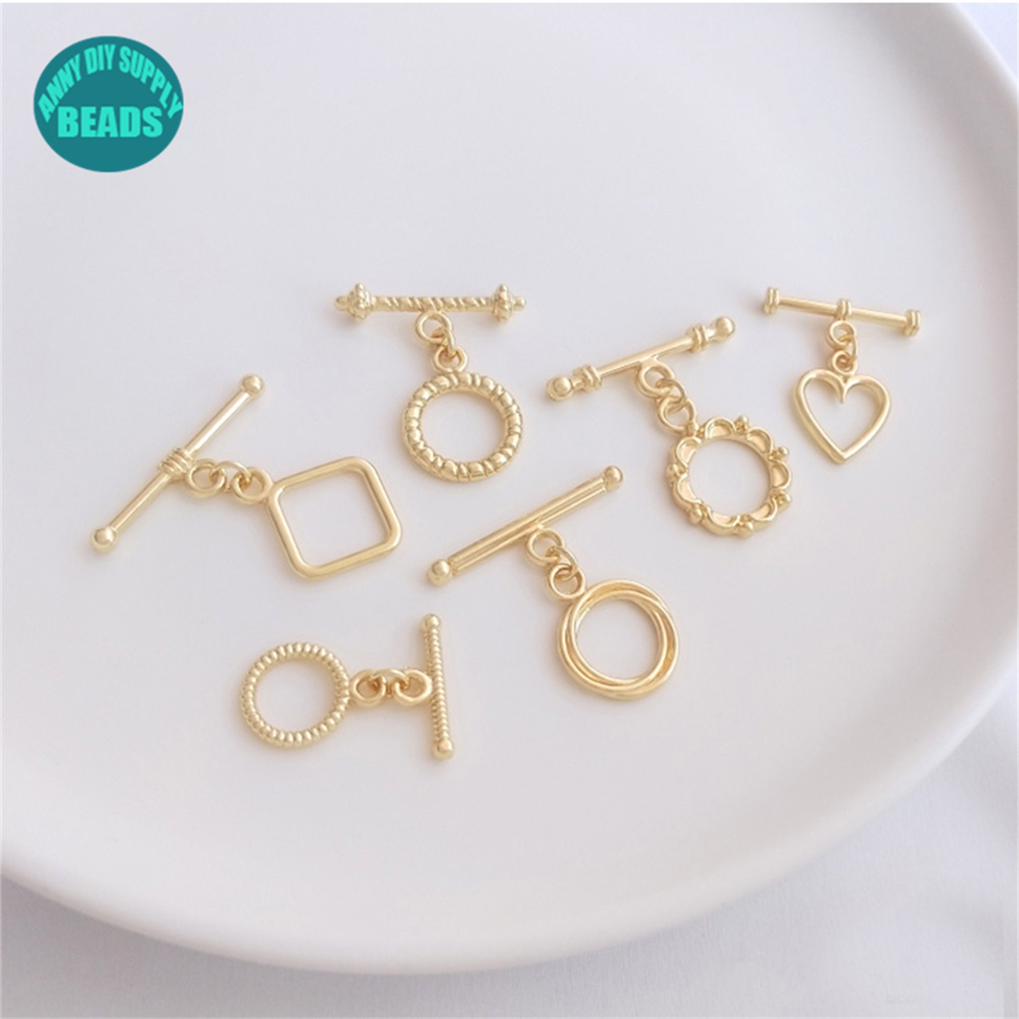14k Gold Plated Toggle Clasp,jewelry Clasp,ot Clasp,tiny Toggle Clasp ...