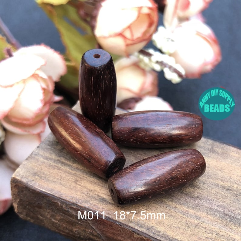 5pcs Blood Sandalwood Hand Carved Beads,cylinder Beads,mala Spacer ...