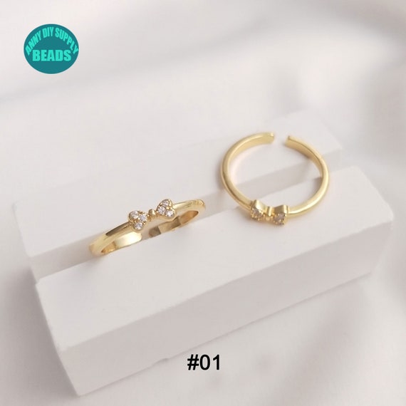1PC 14K Real Gold Plated Brass Rings,adjustable Finger Ring 1PC 14K Real Gold Plated Brass Rings,adjustable Finger Ring