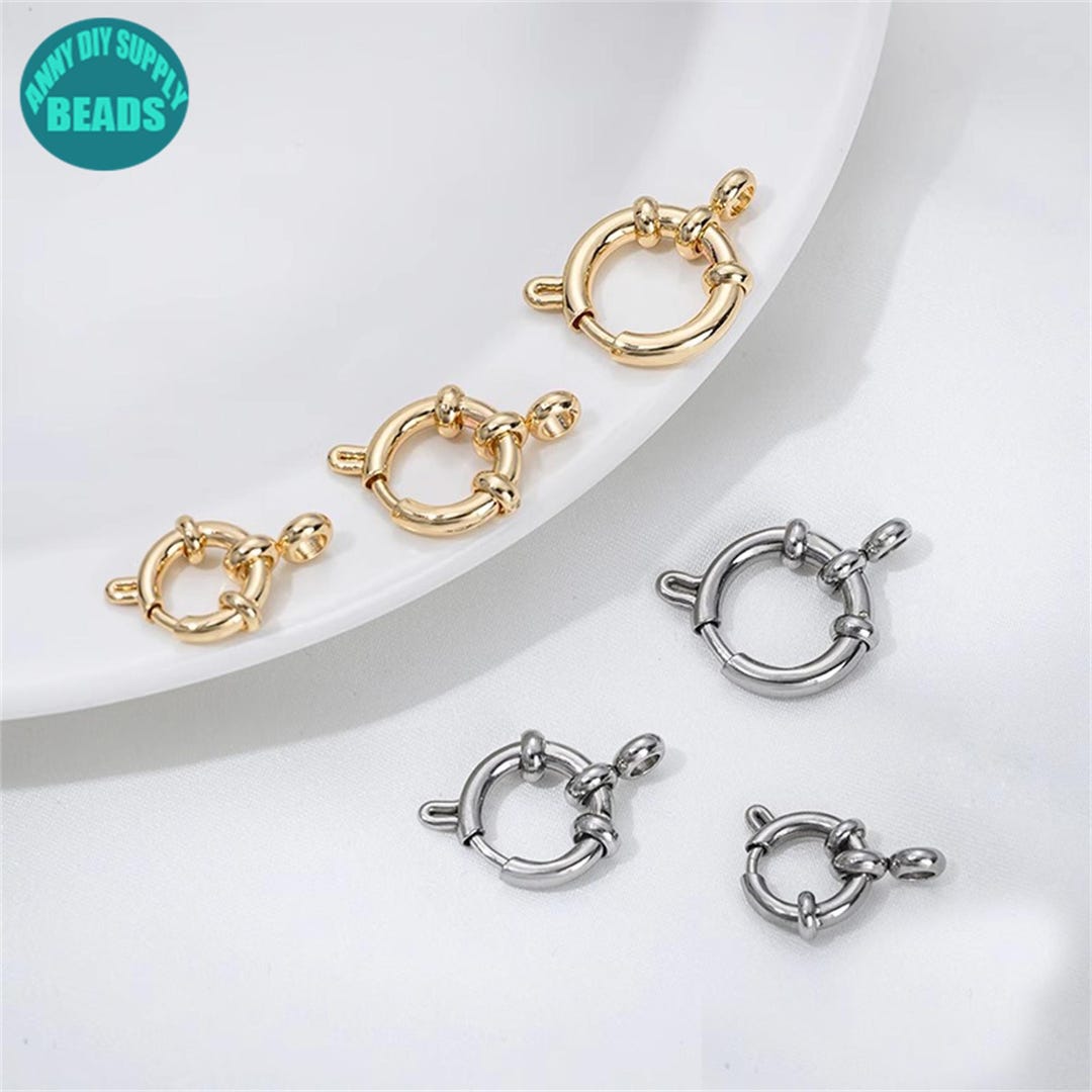 10/12/14mm Stainless Steel Spring Clasp,large Circle Clasp,necklace ...