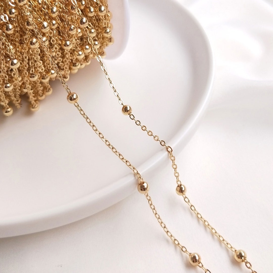 14K Gold Plated Brass Chain,necklace Chain,gold Bracelet Chain,14k Gold ...