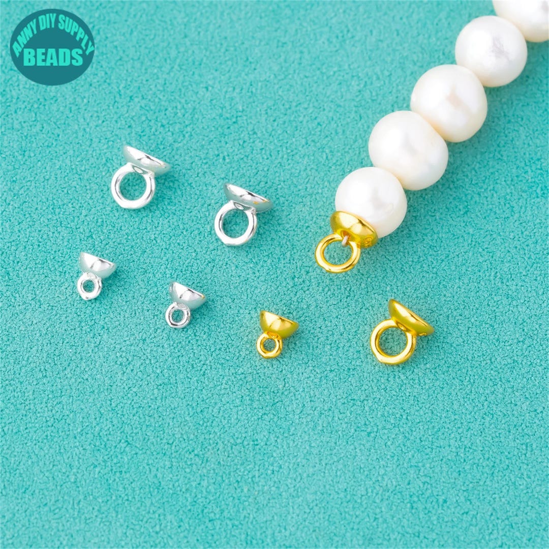 4.5/6mm S925 Sterling Silver End Caps,bracelet End Caps With 2 Hole ...