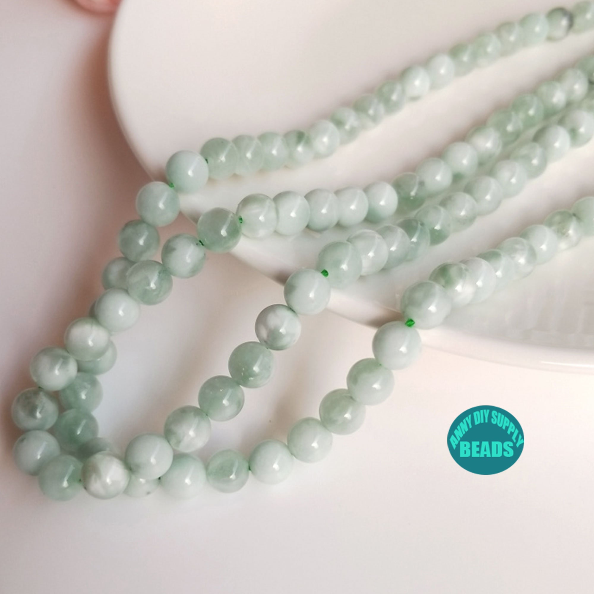 4/6/8/10/12mm Genuine Natural Green Angelite Gemstone - Etsy Australia