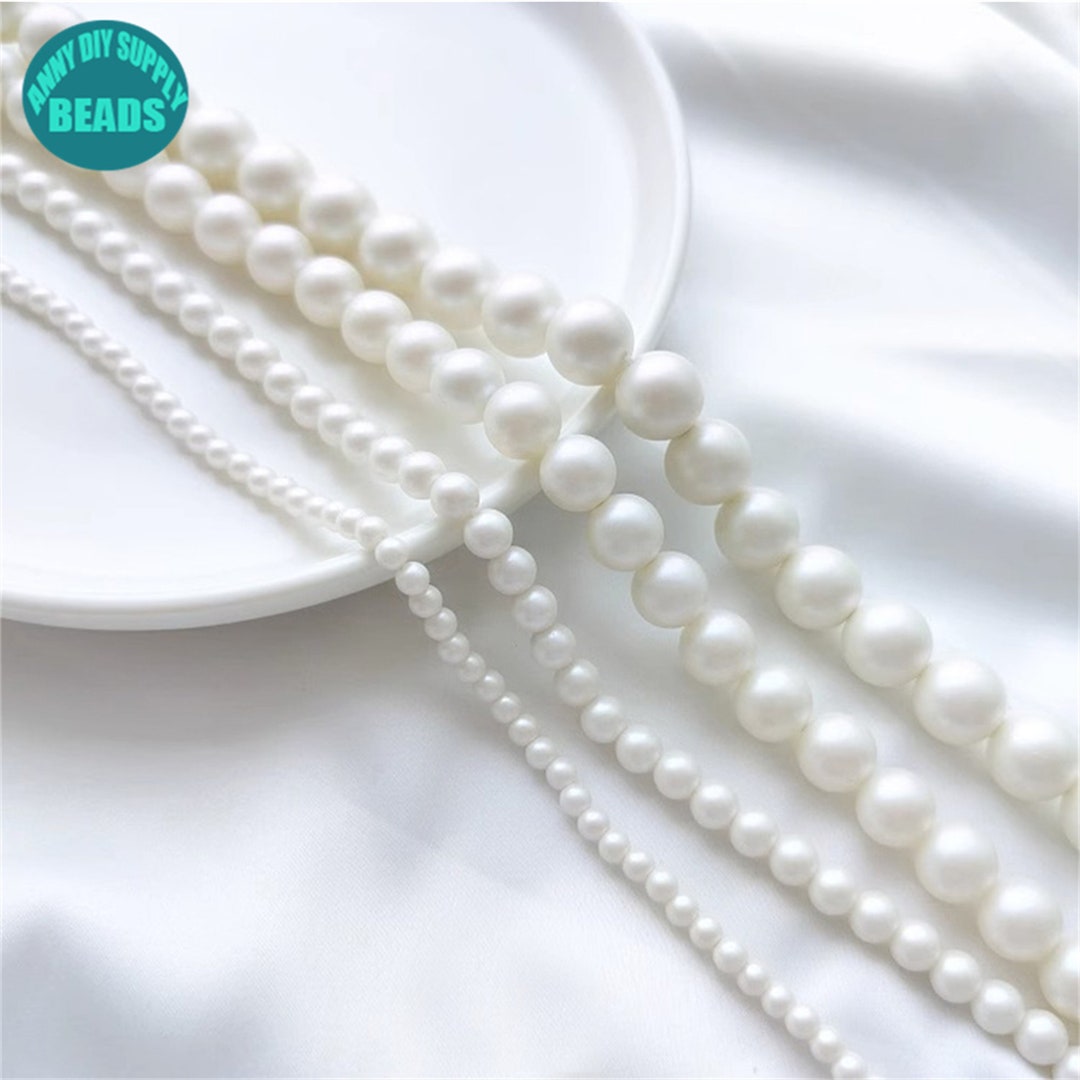 Matt Shell Pearl Beads,round Pearls Strand,matt Fake Pearl Beads,cotton ...