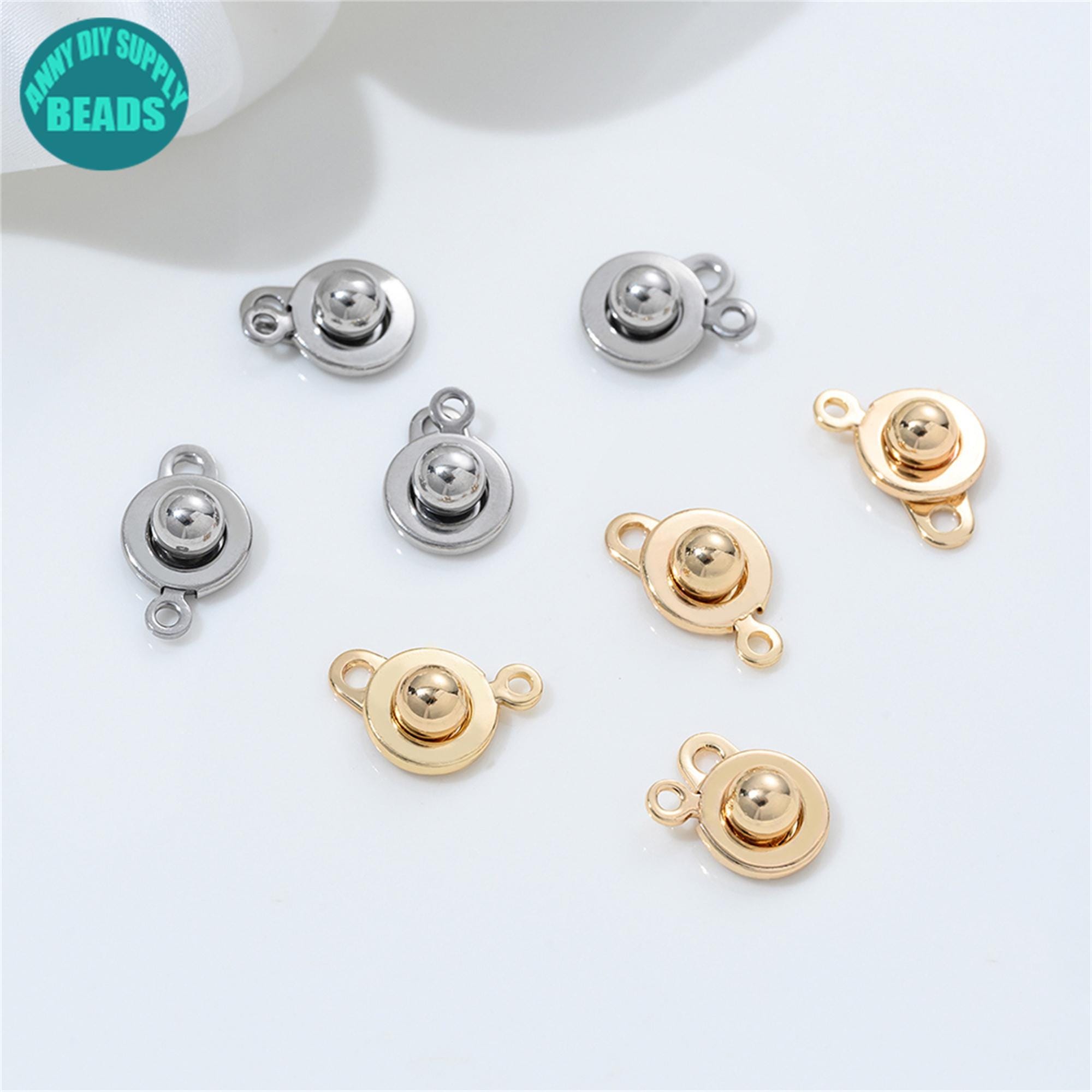 Stainless Steel Circle Button Clasp for Necklace Making,diy Jewelry ...