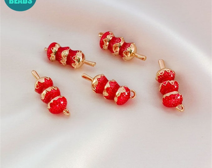 14k Gold Plated Tanghulu Charm,cute Charm Pendant,earring Pendant ...