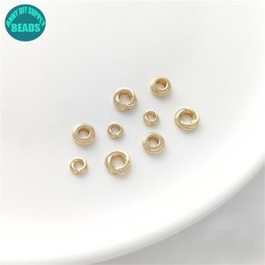 14k Gold Plated Brass Twisted Wire Ring Spacers,tiny Spacers,bracelet ...