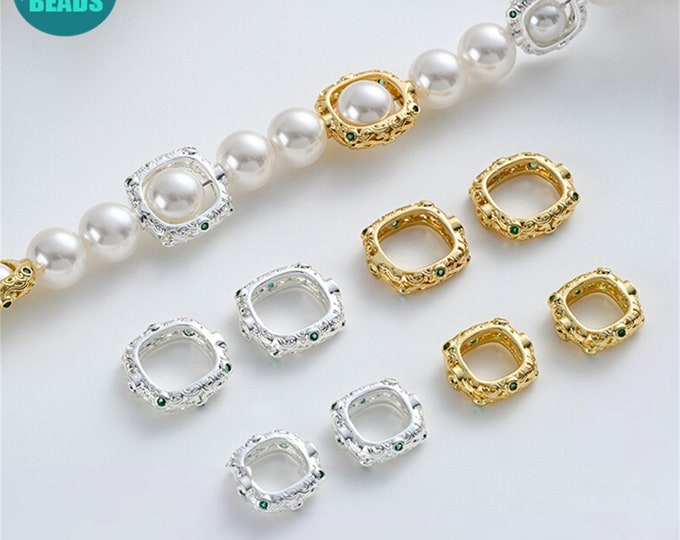 Gold Plated Semi-circle Bead Frames, Gold Tone Bead C Shape Frames for ...