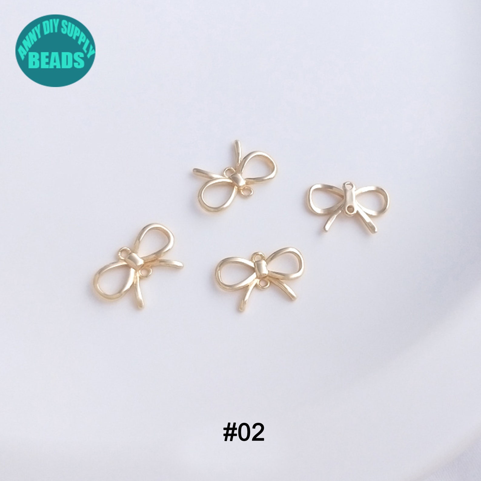 14K Gold Plated Brass Bow Connector,earring Connector,bow Charm Pendant ...