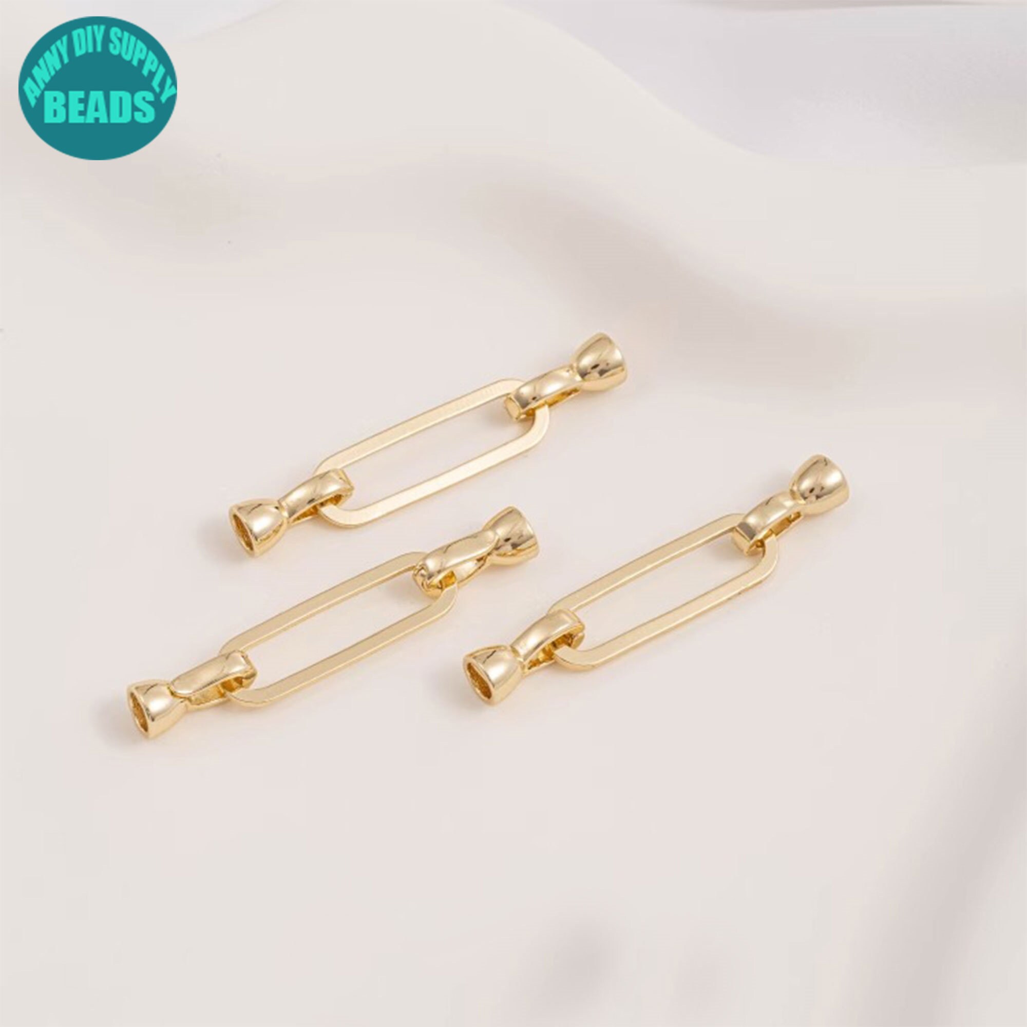 14K Gold Plated Brass Paper Clip Clasp,necklace Clasp,bracelet Clasp ...