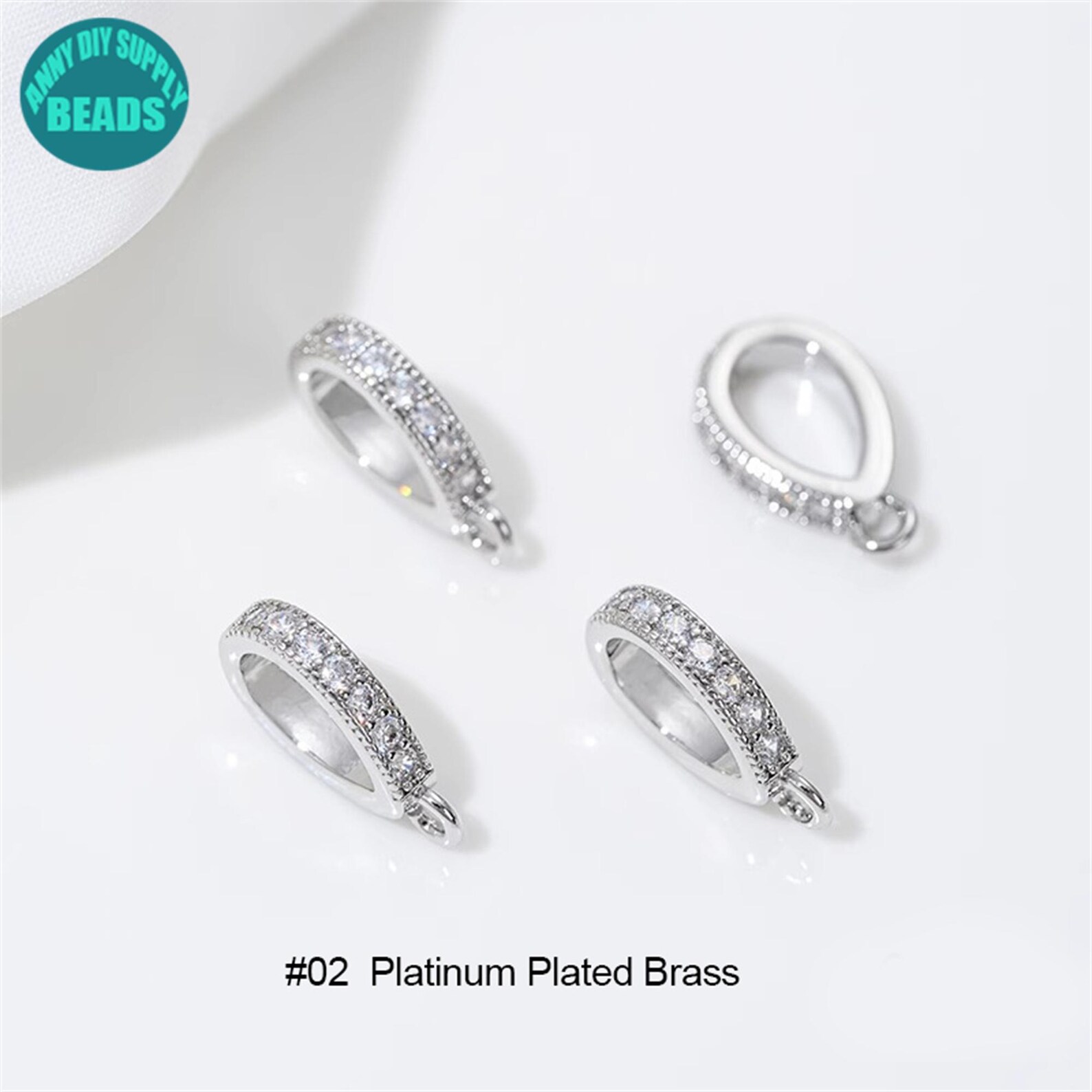 14k Gold Plated CZ Paved Bails,jewelry Bails,pendant Holder,gold Bails ...