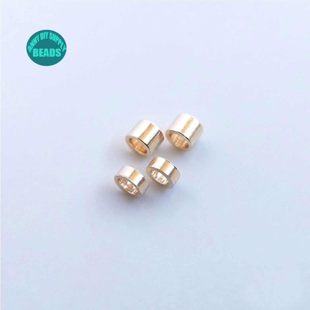 10/50/100PCS Gold Plated Brass Tiny Tube Beads,gold Plated Tube Beads ...