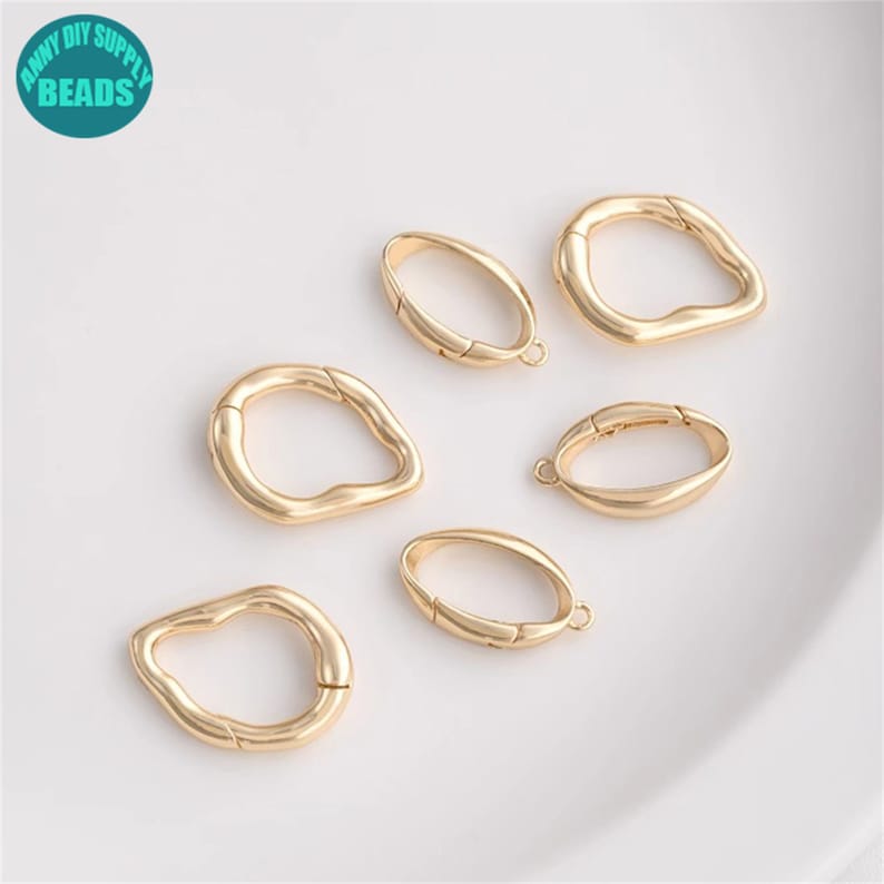 14K Gold Plated Oval Clasp,jewelry Making Supply,gold Clasp,necklace ...