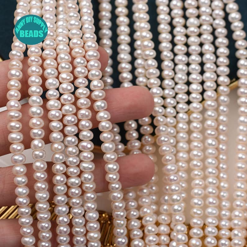 6mm Freshwater Pearl Beads,natural Pearl Beads,natural Button Pearl ...