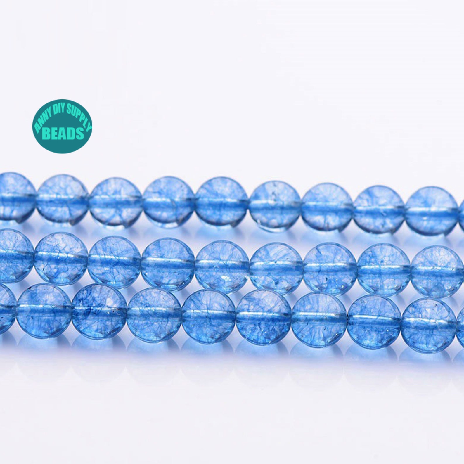 6/8/10/12/14mm Blue Crackle Quartz Beads,rock Quartz Crystal Beads ...