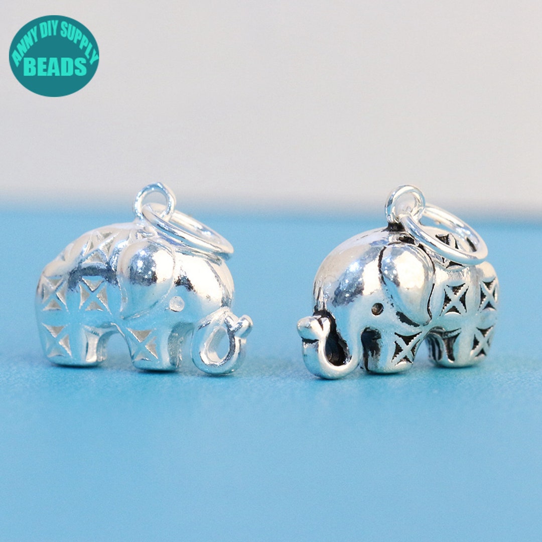 S925 Sterling Silver Elephant Charms,elephant Pendant,necklace Charms ...
