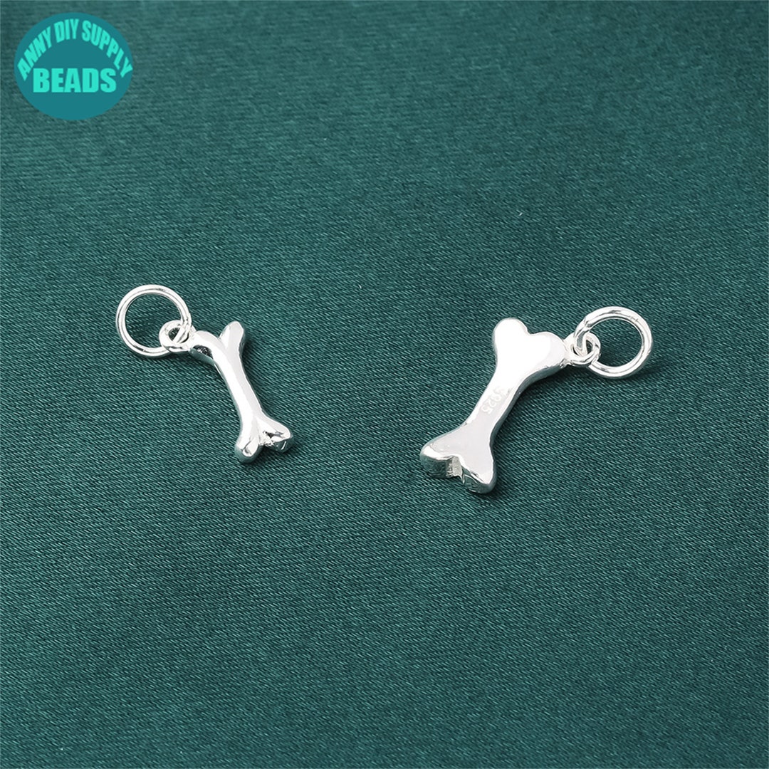 S925 Sterling Silver Heart Bone Charm,tiny Silver Charm,tiny Pendant ...