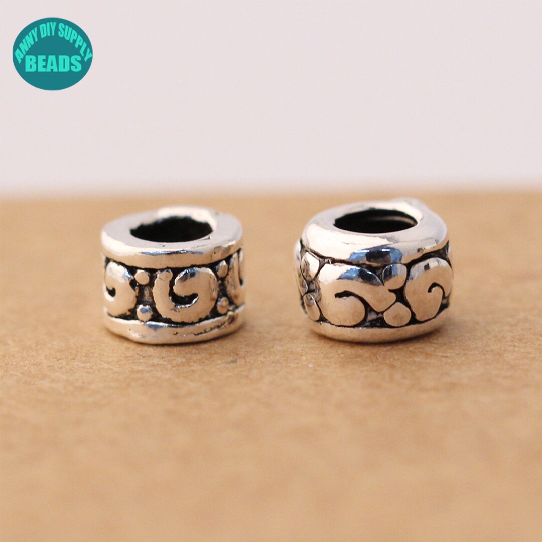 S925 Sterling Silver Wheel Beads,silver Jewelry Beads,silver Drum Beads,spacer Beads,handmade ...