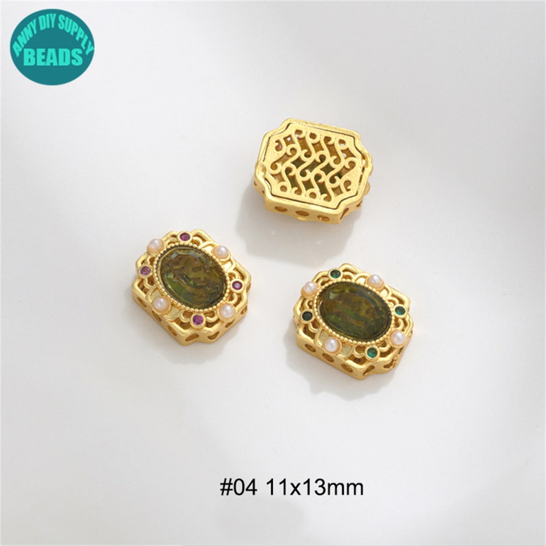 18K Gold Plated Brass Beads: Lace Edge Flower Beads With Zircon - Etsy