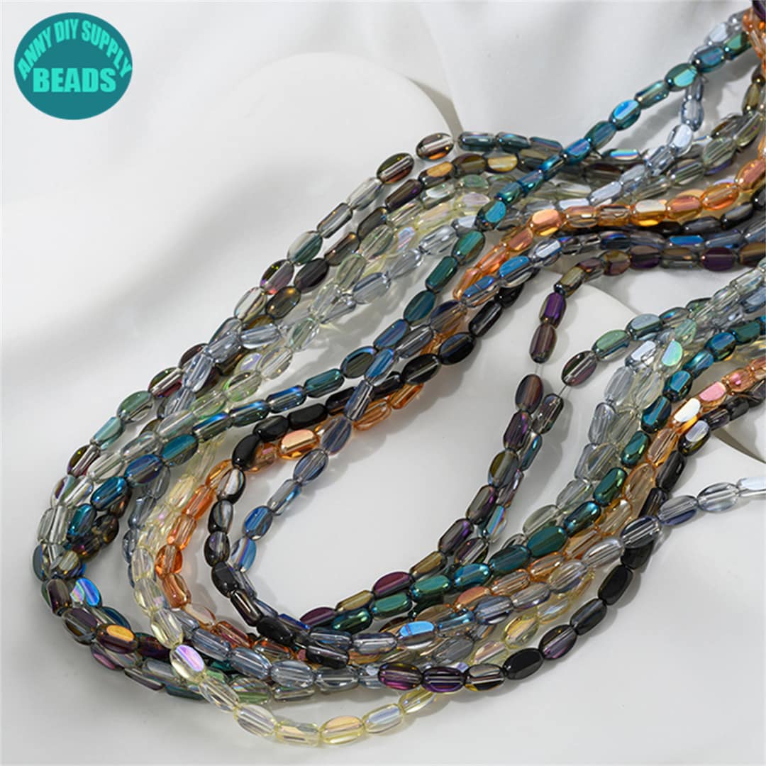 Transparent Color Oval Shape Glass Beads,electroplating Glass Beads ...