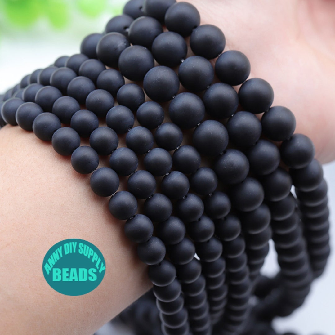Natural Matte Black Onyx Beads,matt Black Agate Beads,4/6/8/10/12/14mm ...