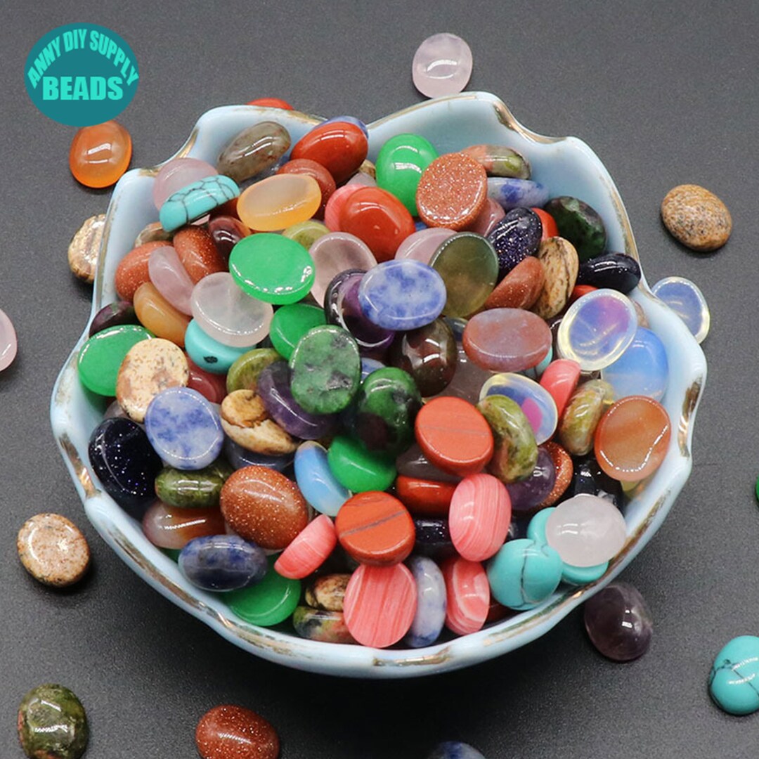 8x10mm Natural Gemstone Cabochon,gemstone Charm Findings,oval Shape ...