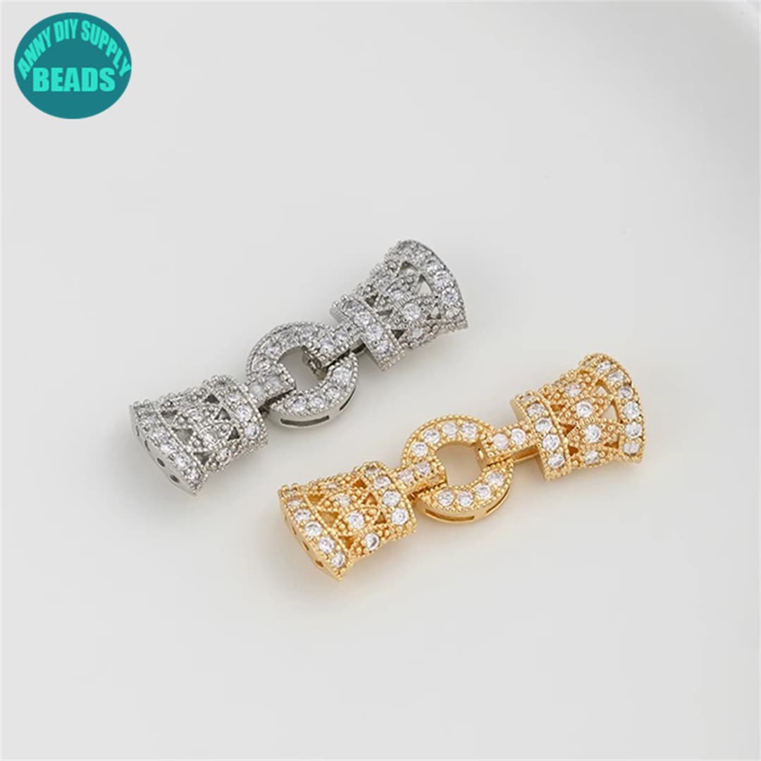 14K Gold Plated Bow Clasp: CZ Paved Necklace Detangler - Etsy