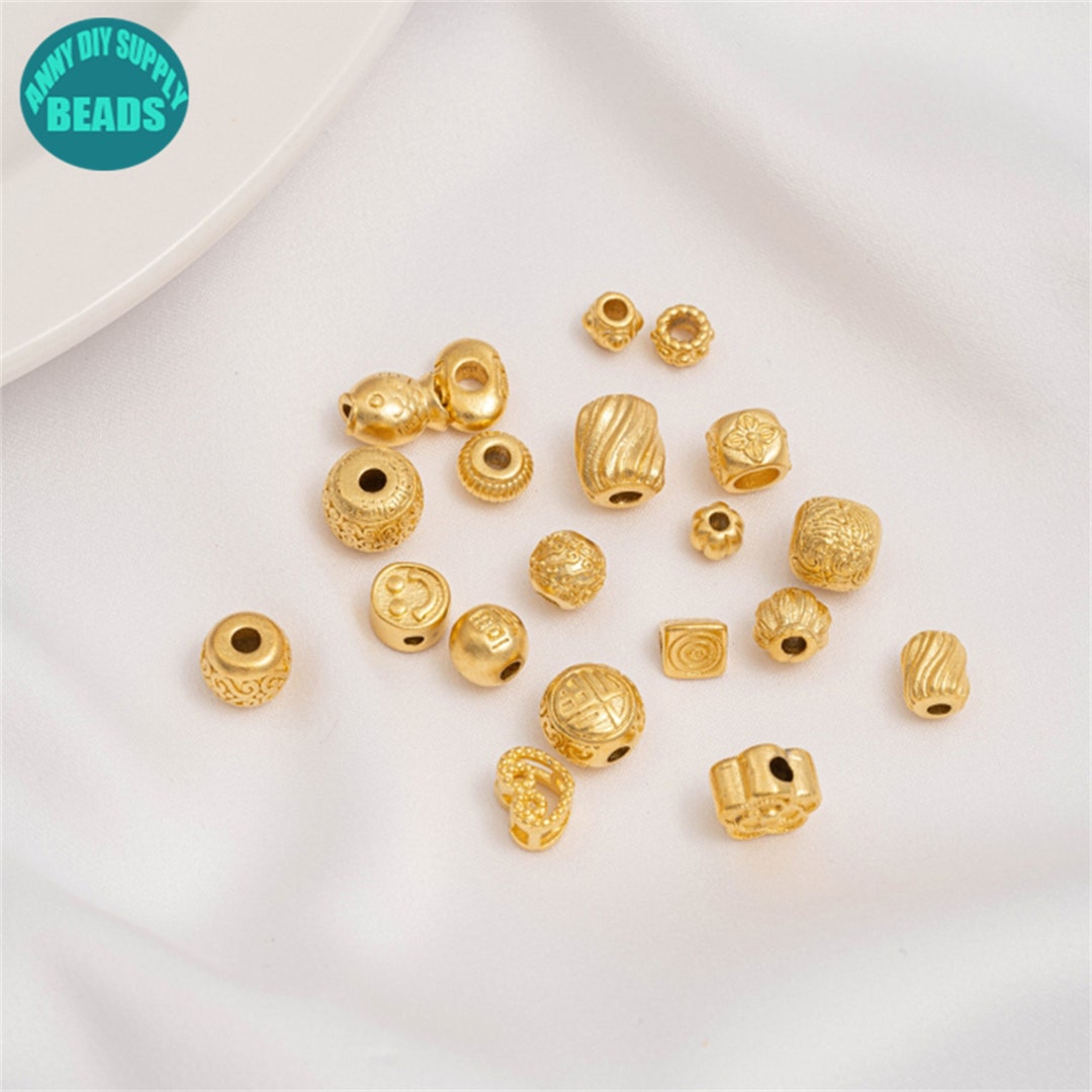 18K Matt Gold Plated Brass Beads,flower Beads,gold Spacers,lotus Beads ...